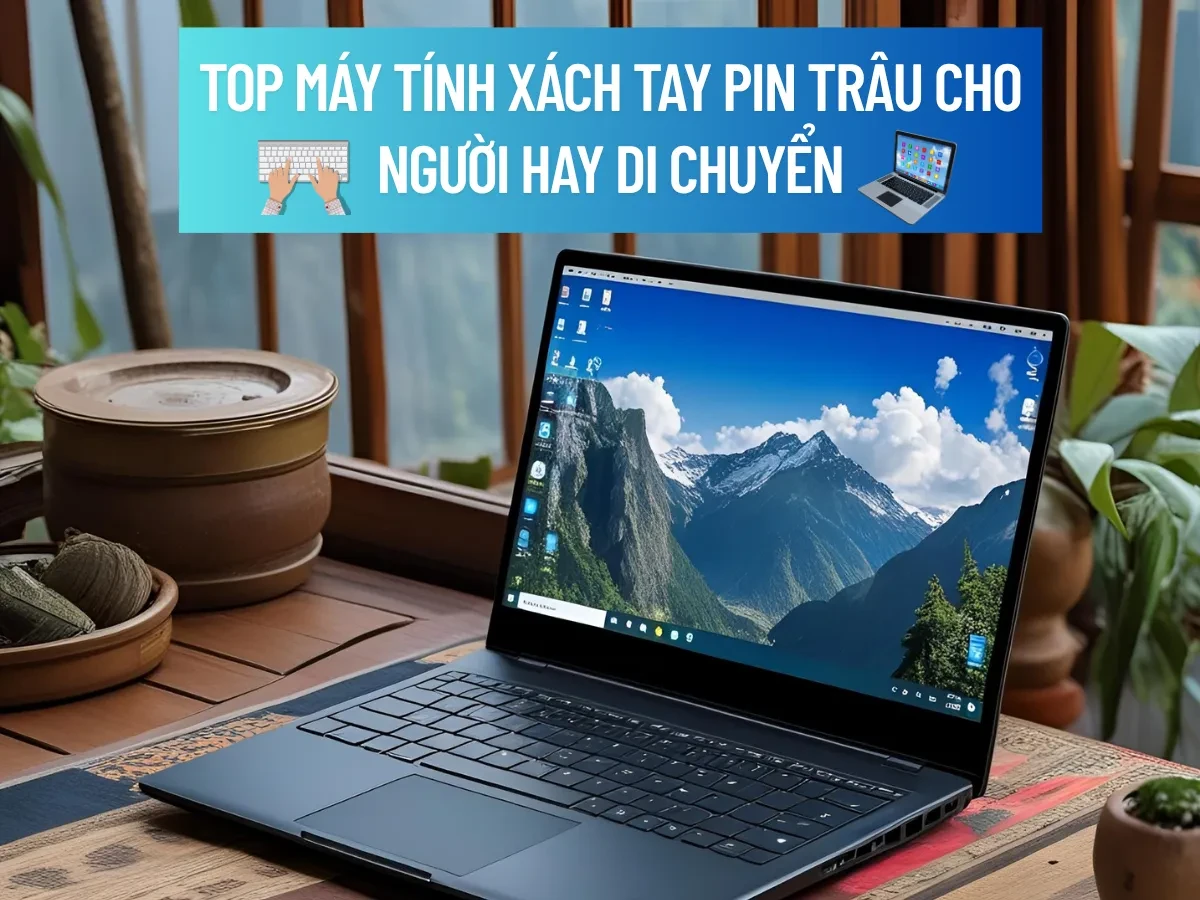 Top máy tính xách tay pin trâu cho người hay di chuyển